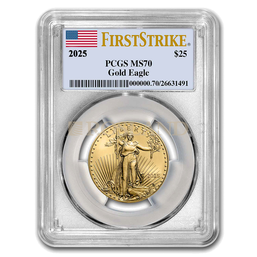 1/2 Unze Goldmünze American Eagle 2025 PCGS MS-70 First Strike
